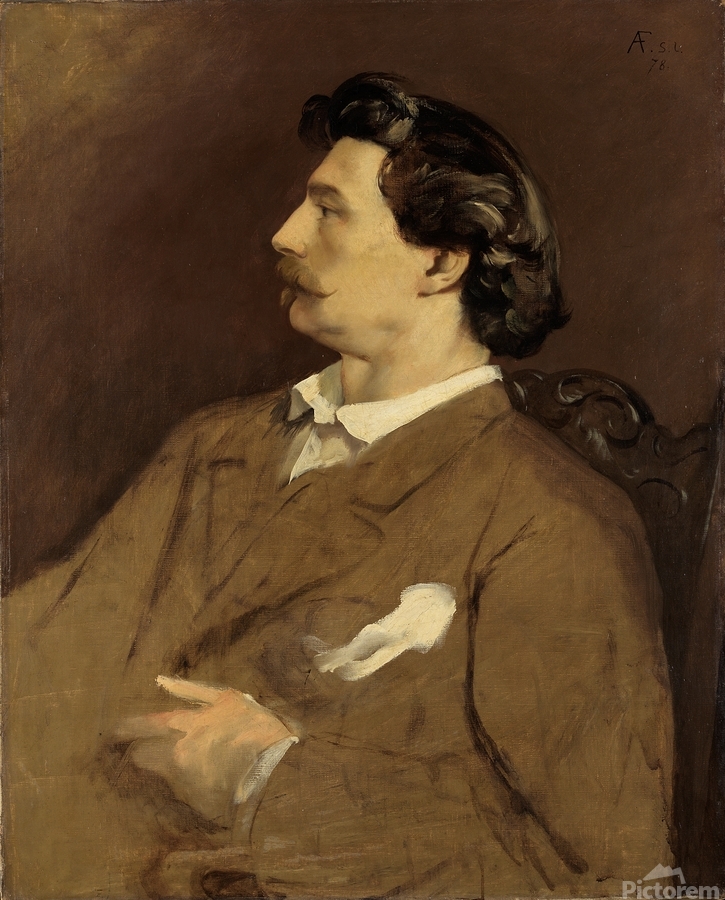 Selbstbildnis [Self Portrait] [1878] by Anselm Feuerbach [1829–1880] by MyCozyFineArt Wall Art
